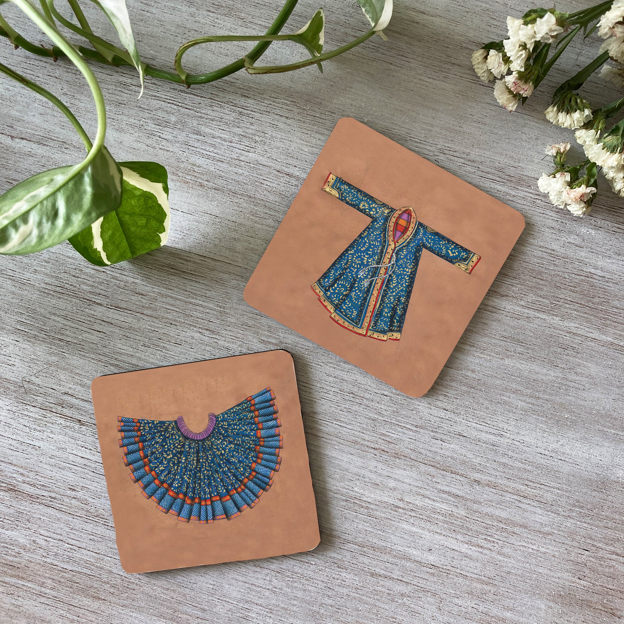 Coasters set of 2 - Mughal Dress, Rajasthani Miniature – Froggmag