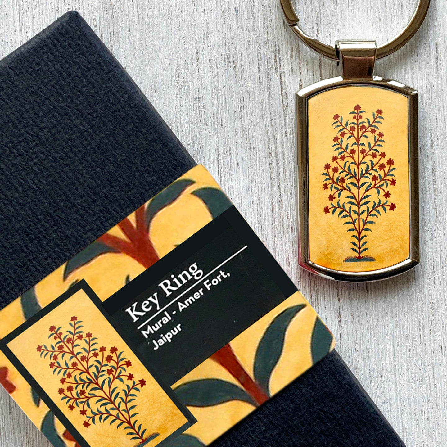 Key Ring Rectangle - Mural Amer Fort, Jaipur – Froggmag