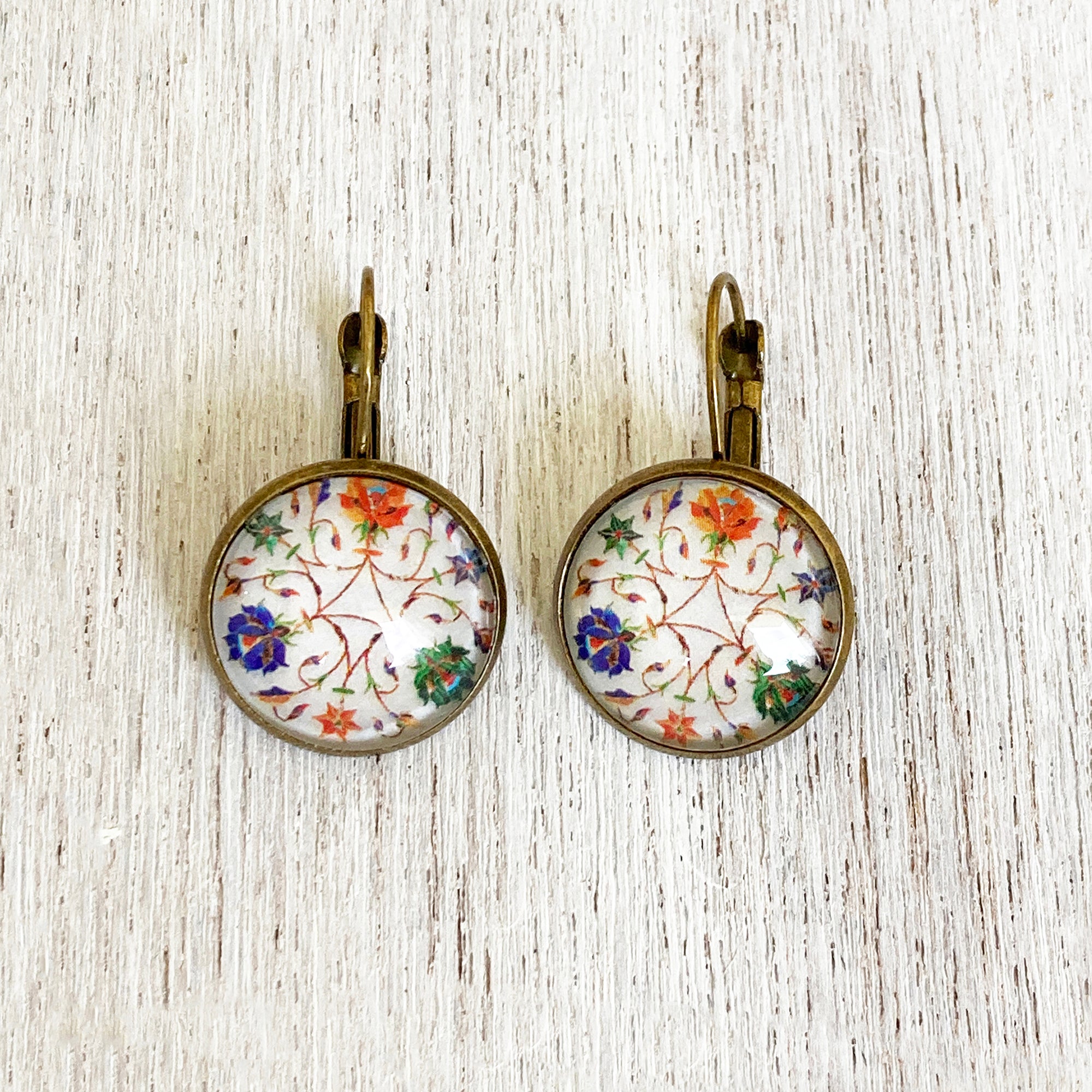 18 mm Round Lever Back - Pietra Dura Prachinkari, Marble Inlay Work ...